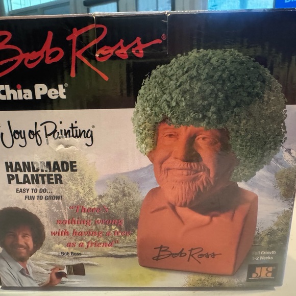 Chia | Other | Bob Ross Chia Pet Handmade Planter Green | Poshmark